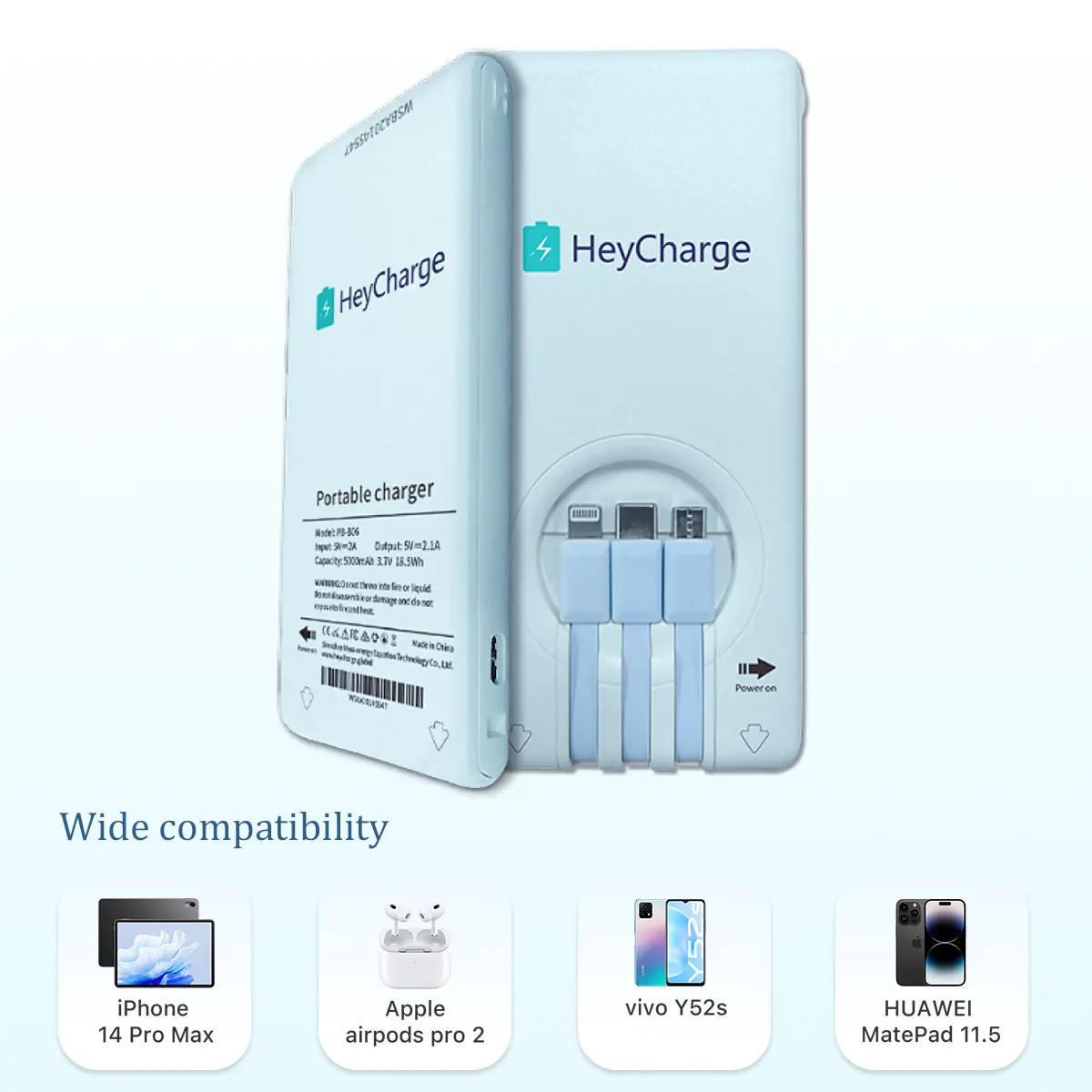 5000/6000/7200mAh Power Bank | Fast Charging & Multi-Device Charging Options